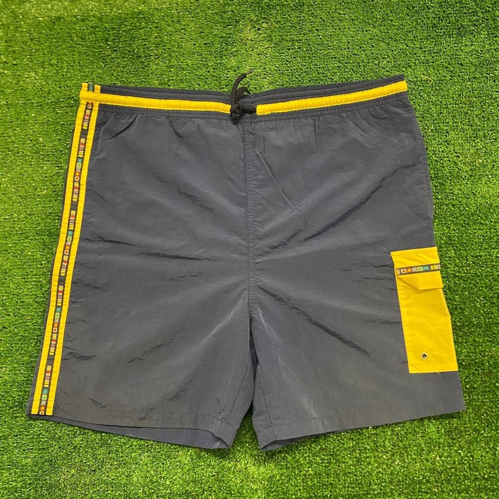 Flags Print Vintage Preppy Swim Shorts - Gem